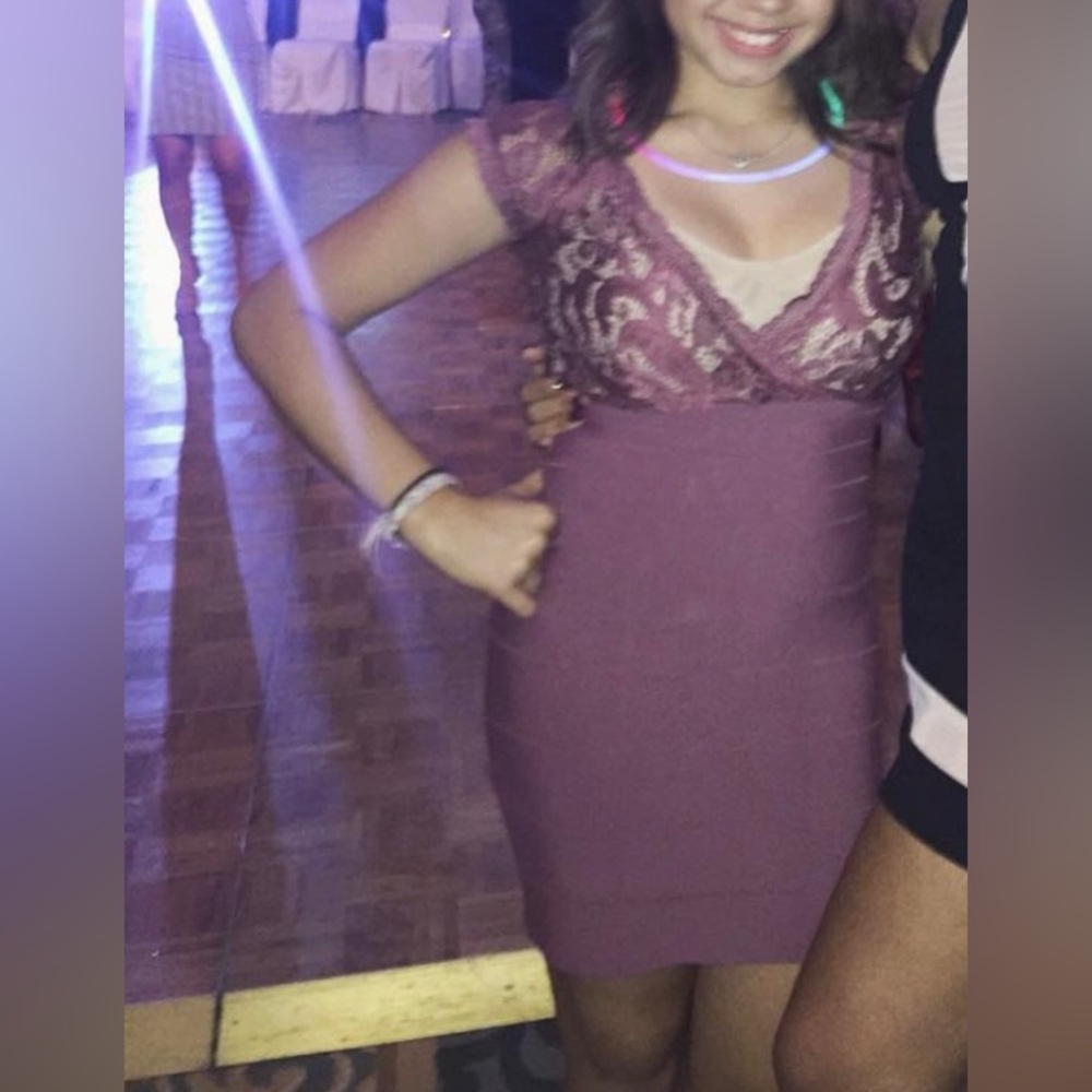 Bebe Lace Mini Dress - Gem